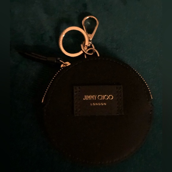Jimmy Choo | Bags | Jimmy Choo Round Keychain And Coin Purse In Black ...